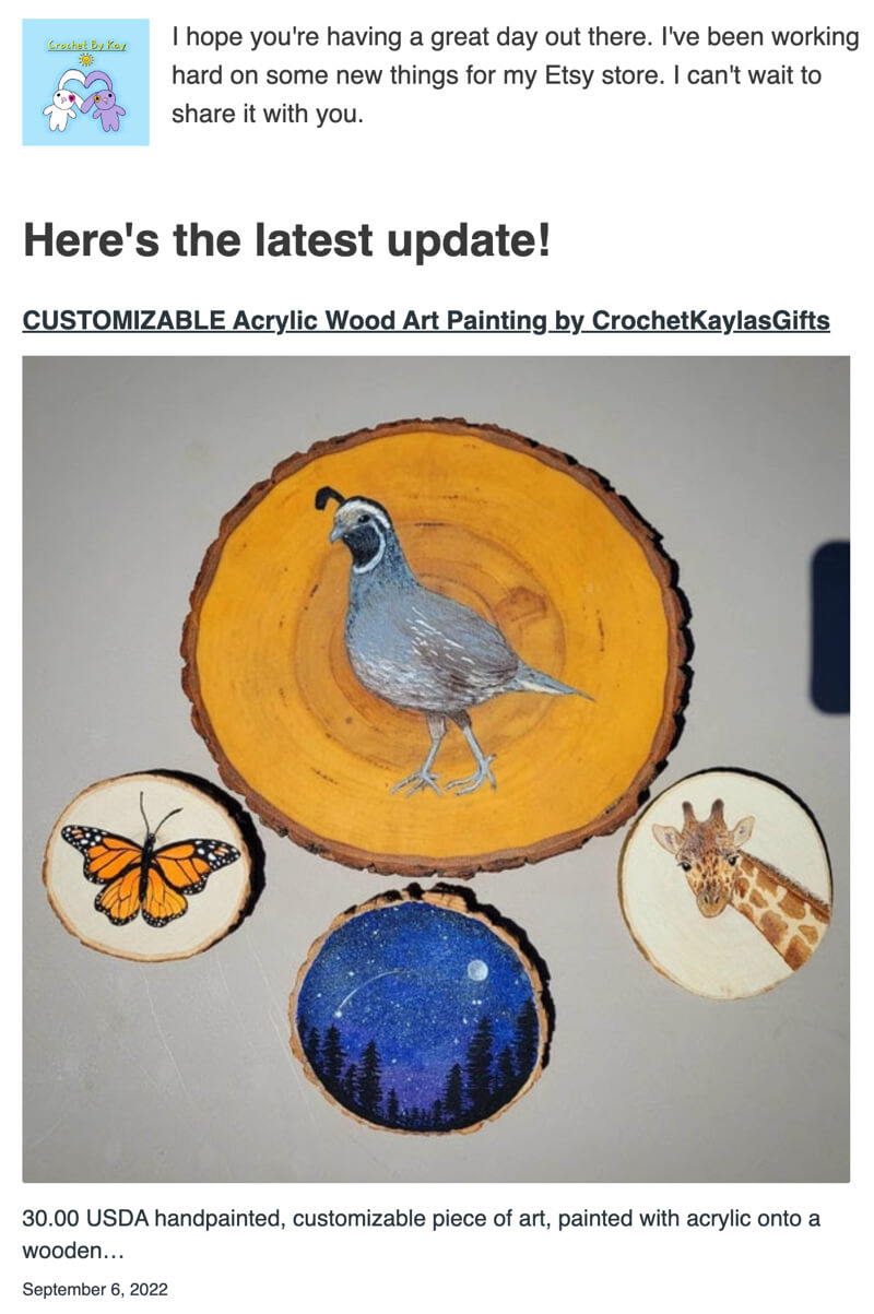 How 8 Etsy sellers automatically email customers to increase sales ...