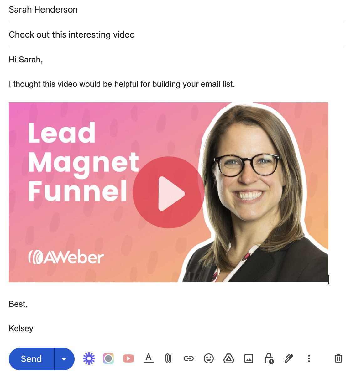 How to embed a YouTube video in an email (step-by-step guide) | AWeber