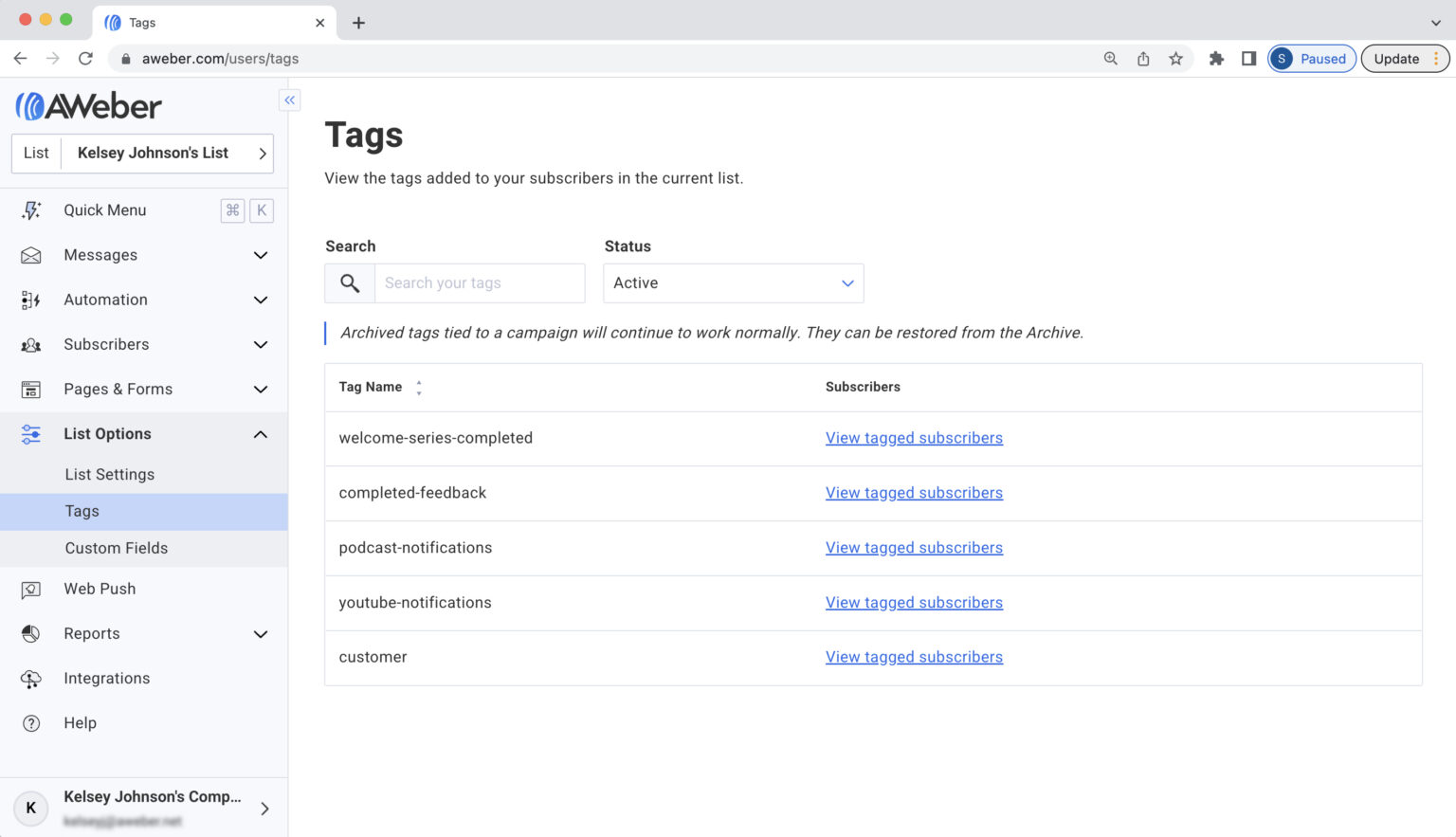 Searchable, sortable, and mobile-friendly pages | AWeber