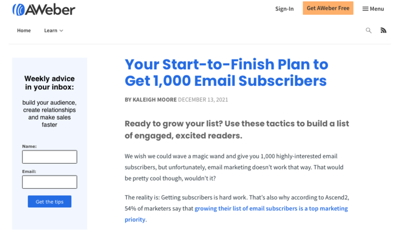 9 Quick & easy steps to starting an email newsletter today | AWeber
