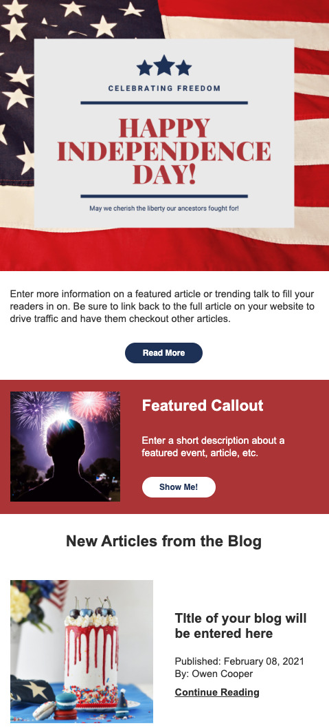 Cool 4th of July Email Ideas & Creative Design Inspiration | AWeber